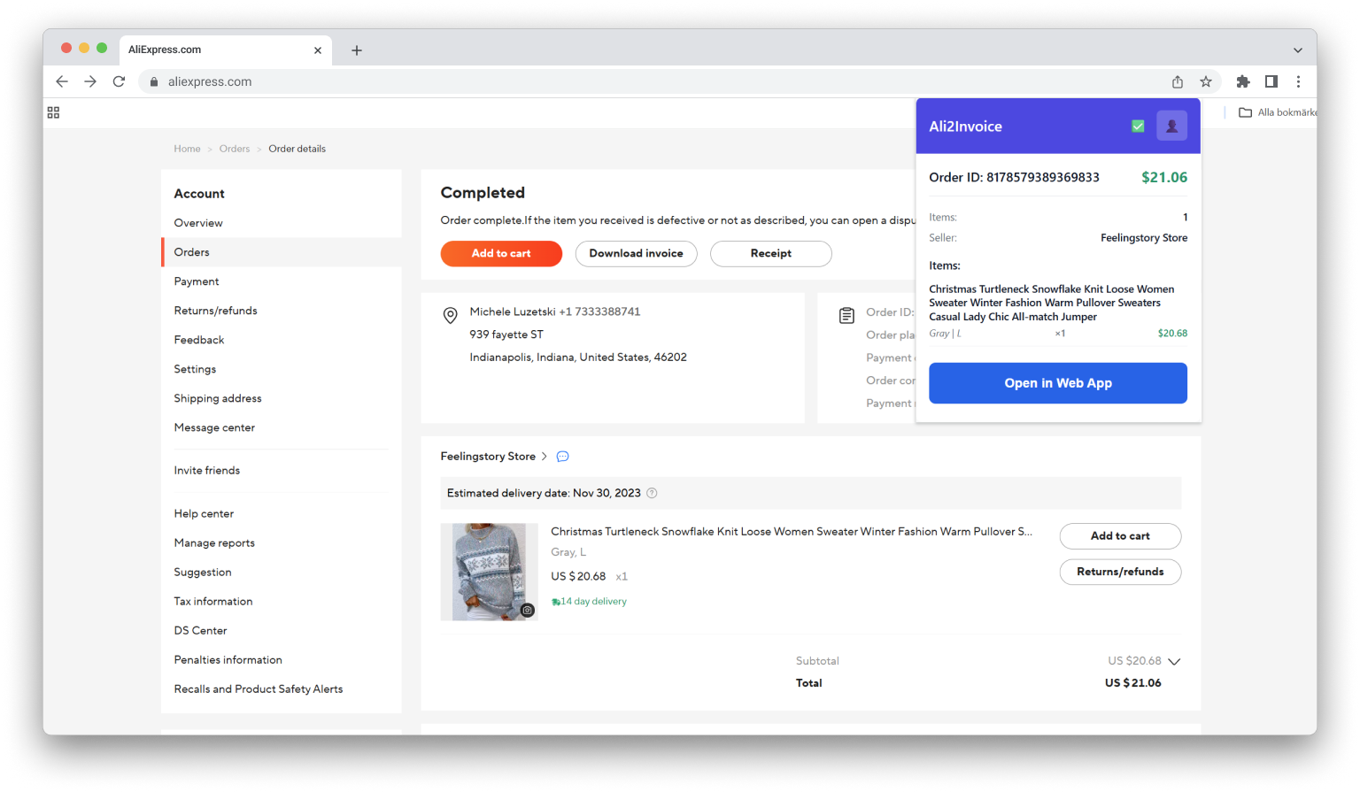 Ali2Invoice - Generate Professional Invoices from AliExpress Orders