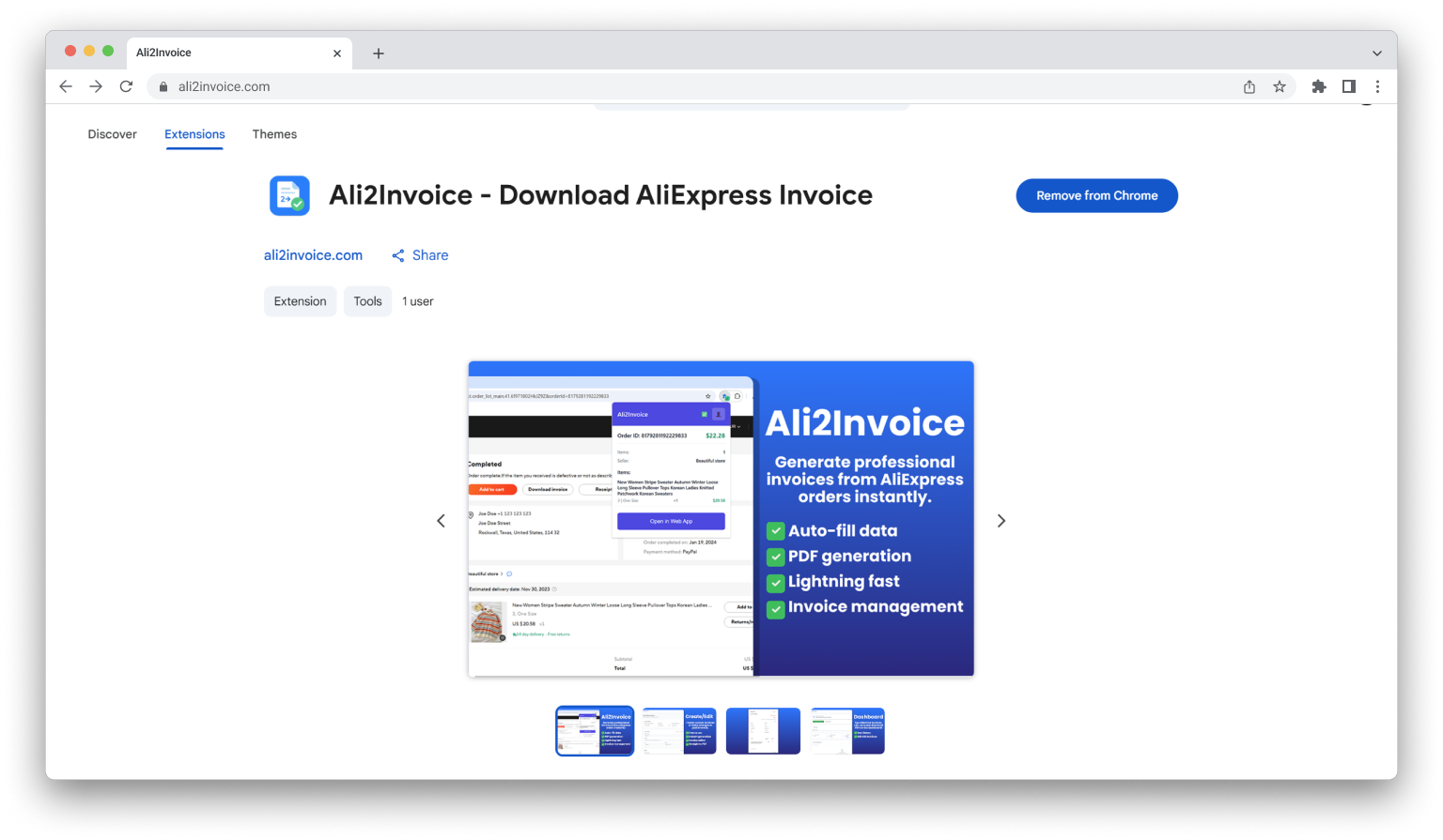 Ali2Invoice - Generate Professional Invoices from AliExpress Orders